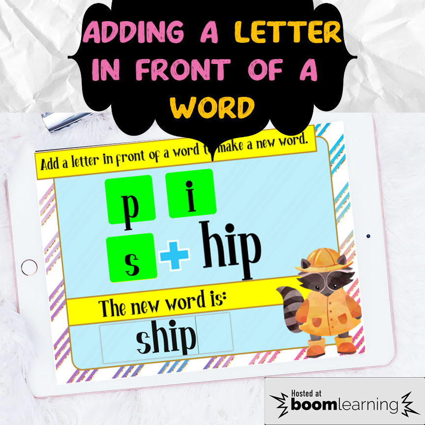 Adding a letter in front of a word BOOM Cards | Made By Teachers