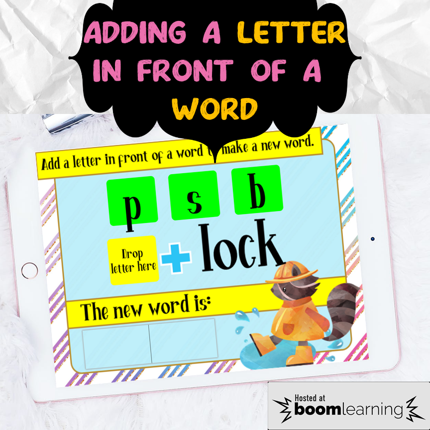 Adding a letter in front of a word BOOM Cards | Made By Teachers