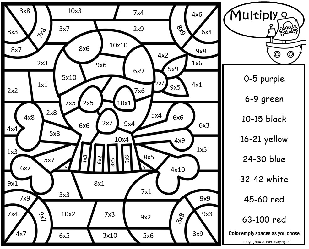 Division Facts Multiply And Color By Code Math Division Math Math