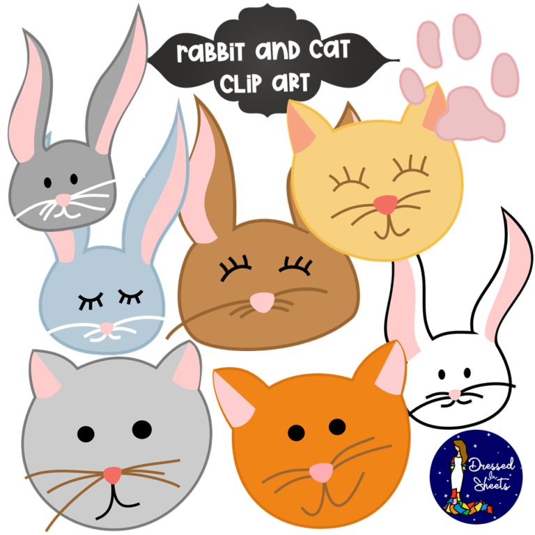 Rabbit and Cat Clip Art | Made By Teachers