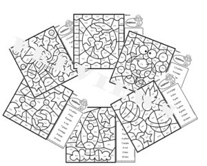 Space Color by Number Addition to 10 - Made By Teachers