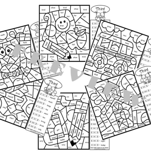 Back to School Color by Sight Word Bundle | Made By Teachers