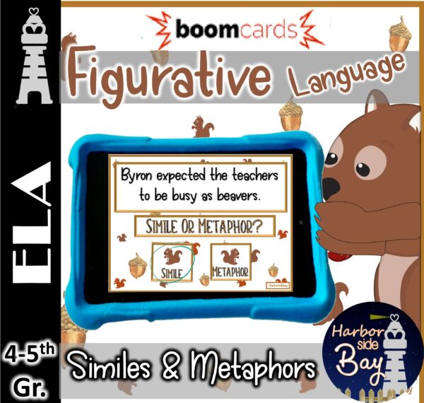 Figurative Language Similes and Metaphors BOOM CARDS - Made By Teachers
