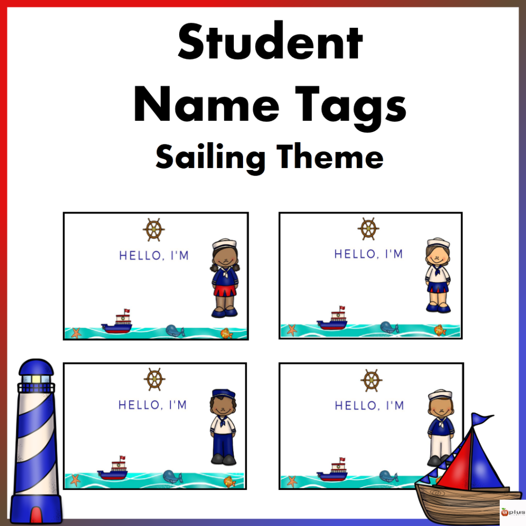 Editable Name Tags and Labels Sailing Theme Bundle | Made By Teachers