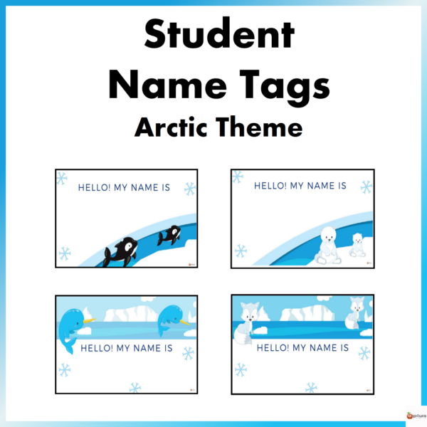 Editable Labels, Name Tags, and Student Awards Arctic Theme Bundle ...