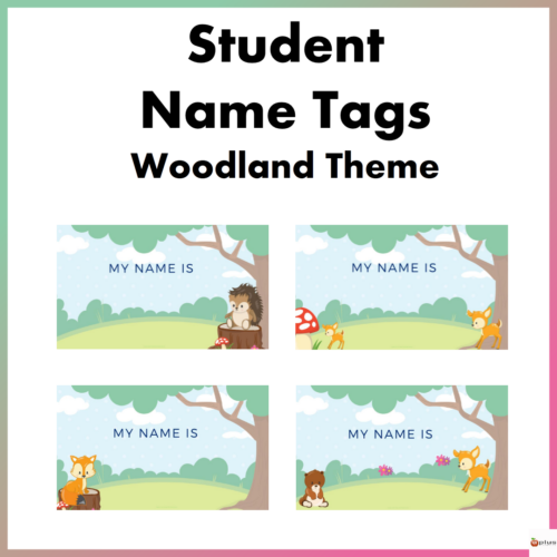 Editable Name Tags and Labels Woodland Theme Bundle | Made By Teachers