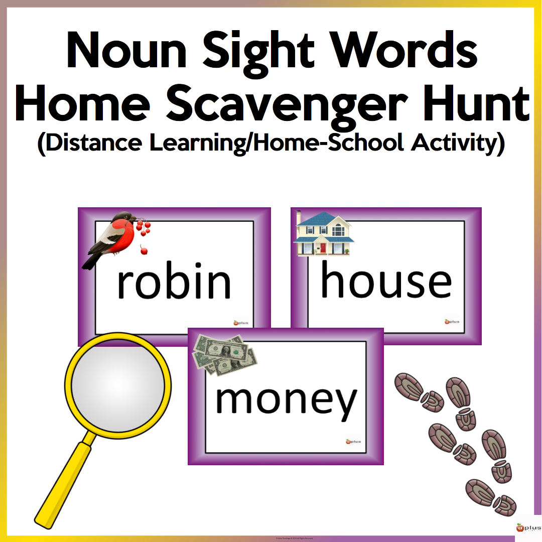 Distance Learning Noun Dolch Sight Words Home Scavenger Hunt Made By