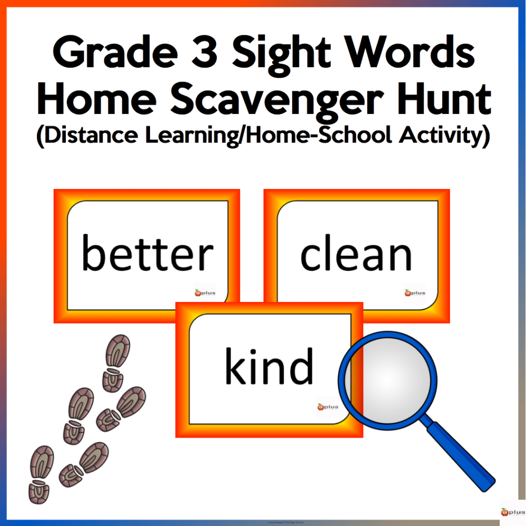 Distance Learning Grade 3 Dolch Sight Words Home Scavenger Hunt Made