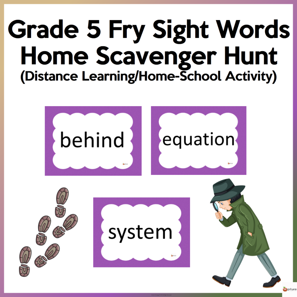 Distance Learning Grade 5 Fry Sight Words Home Scavenger Hunt | Made By ...