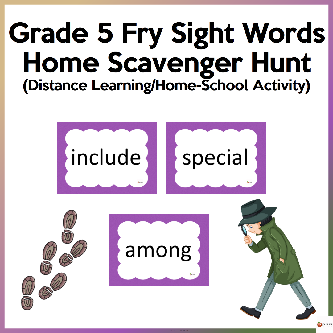 Distance Learning Grade 5 Fry Sight Words Home Scavenger Hunt Made By 