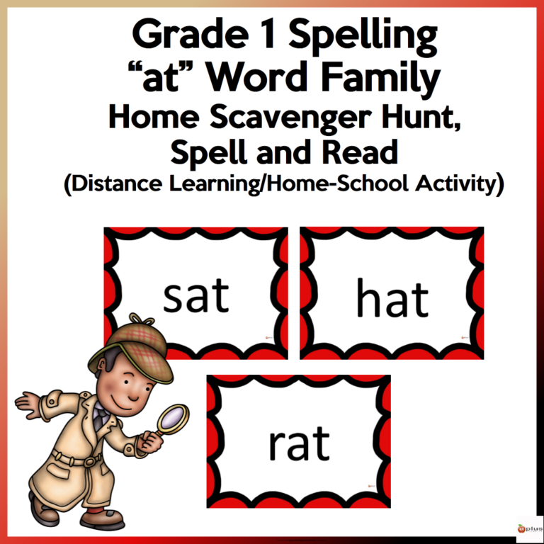 Distance Learning Grade 1 at Word Family Spelling and Home Scavenger ...