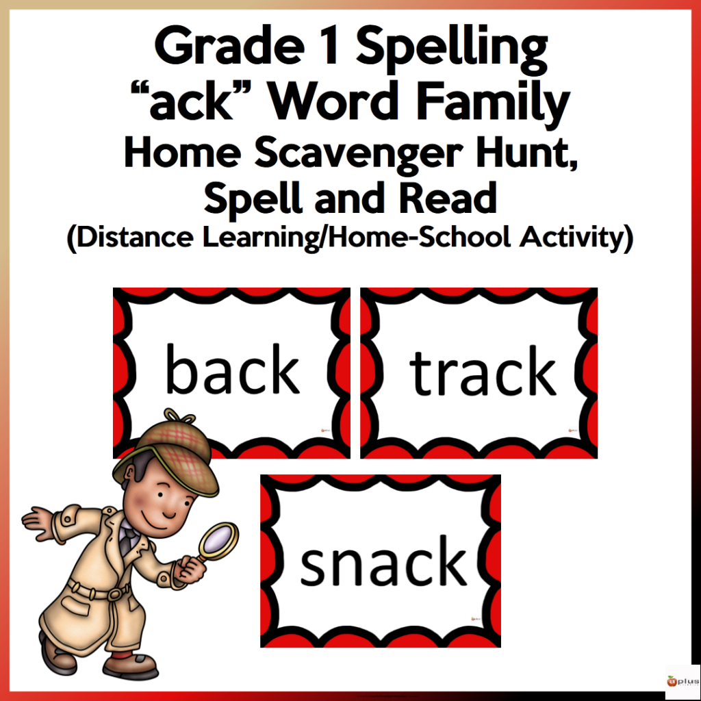 Distance Learning Grade 2 ai Word Family Spelling Home Scavenger Hunt ...