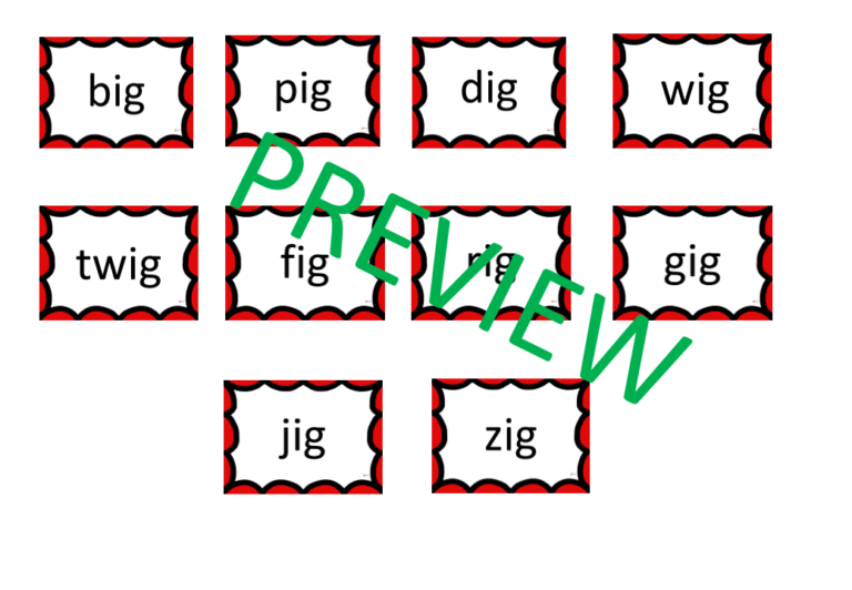 Distance Learning Grade 1 ig Word Family Spelling and Home Scavenger ...