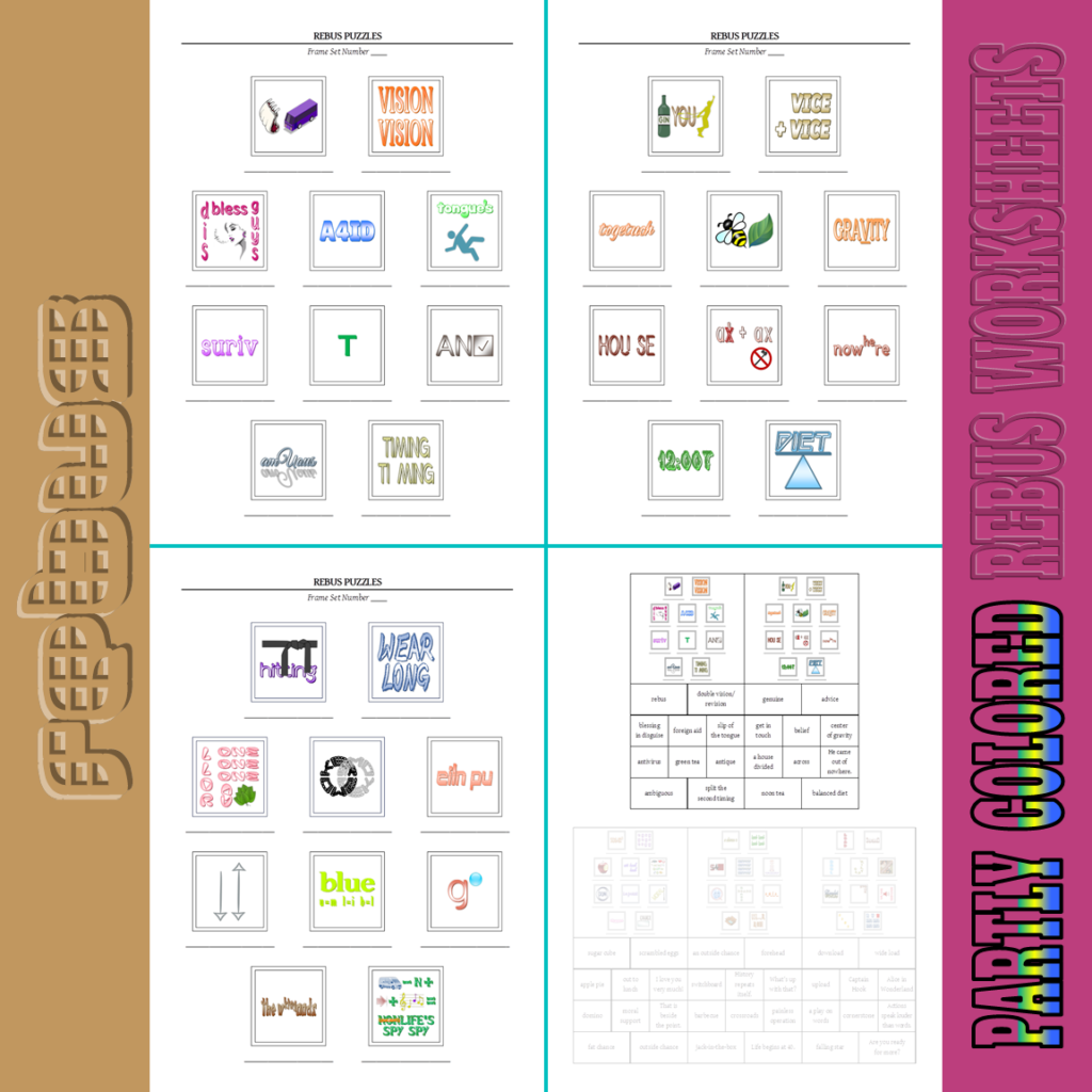 Partly Colored Rebus Worksheets | Made By Teachers