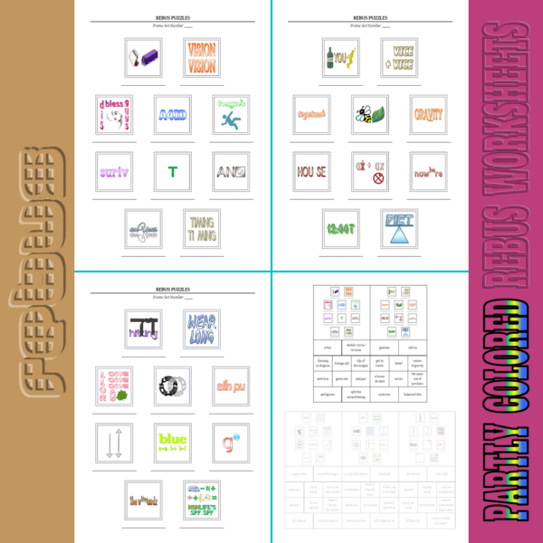 Partly Colored Rebus Worksheets | Made By Teachers