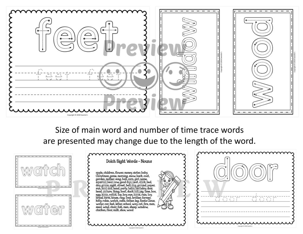 Trace and Write Sight Words - Dolch Nouns | Made By Teachers