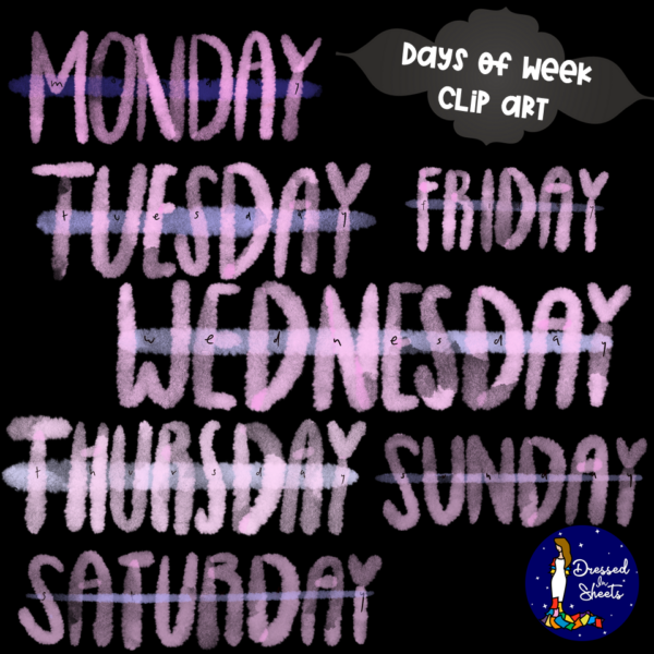 Week Days Clip Art | Made By Teachers