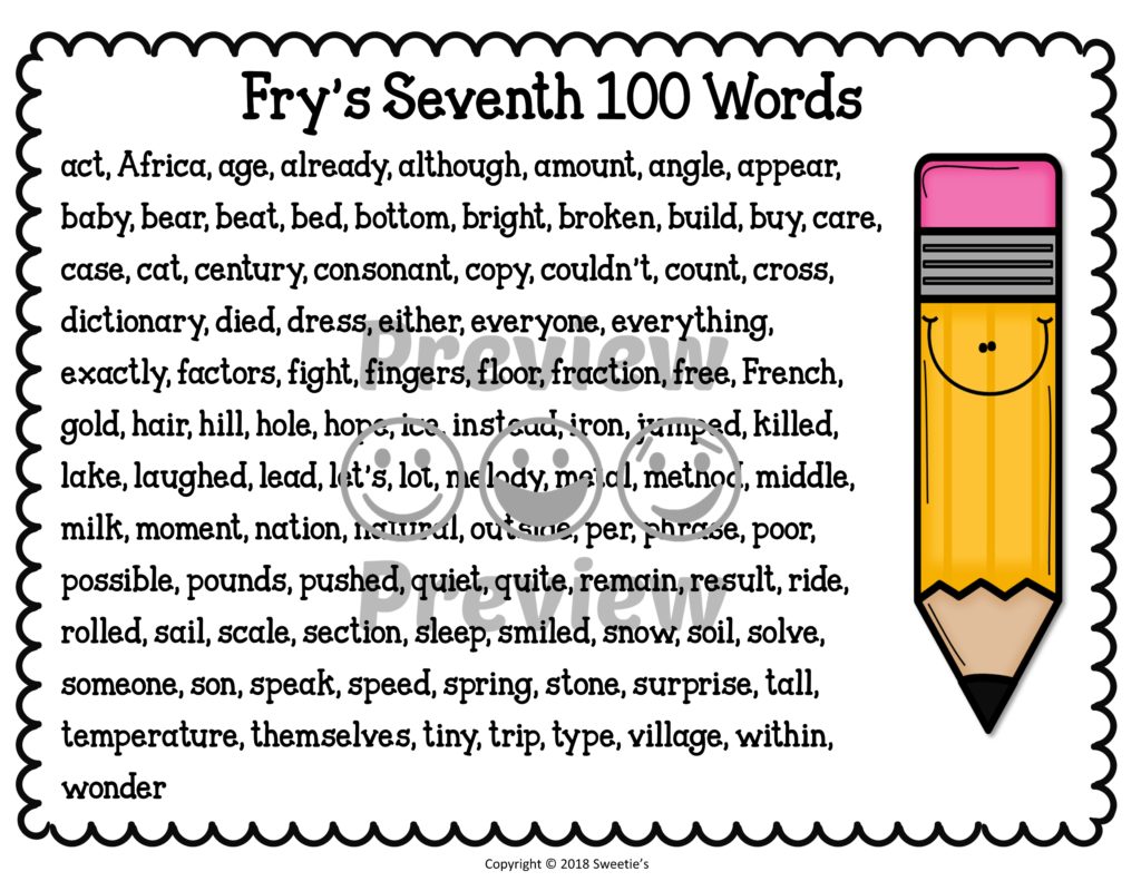 Trace and Write Sight Words - Fry 7th 100 | Made By Teachers