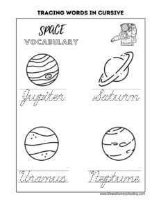 Cursive Handwriting Practice (Space Themed) - Made By Teachers