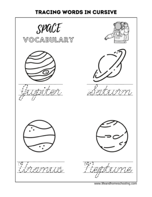 Cursive Handwriting Practice (Space Themed) - Made By Teachers