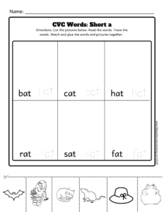 CVC words activity worksheets (short a,e,i,o,u) - Made By Teachers