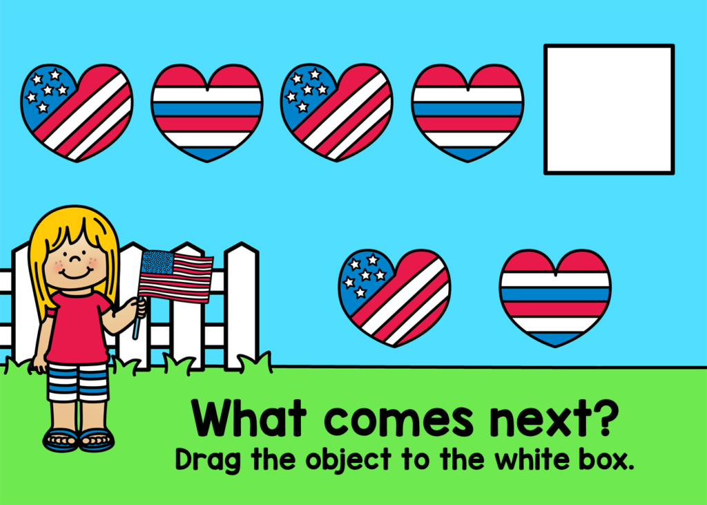Patterns 4th of July Boom Cards Distance Learning - Made By Teachers