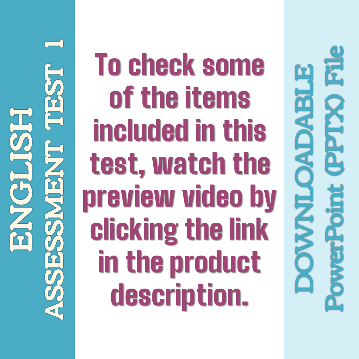 English Assessment Test 1 In PPTX File Made By Teachers