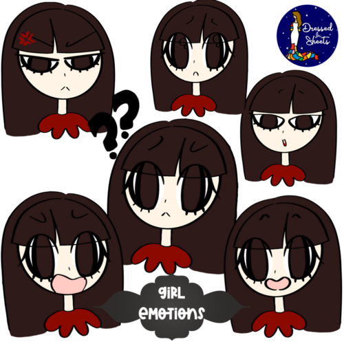 Girl Emotions Clip Art | Made By Teachers