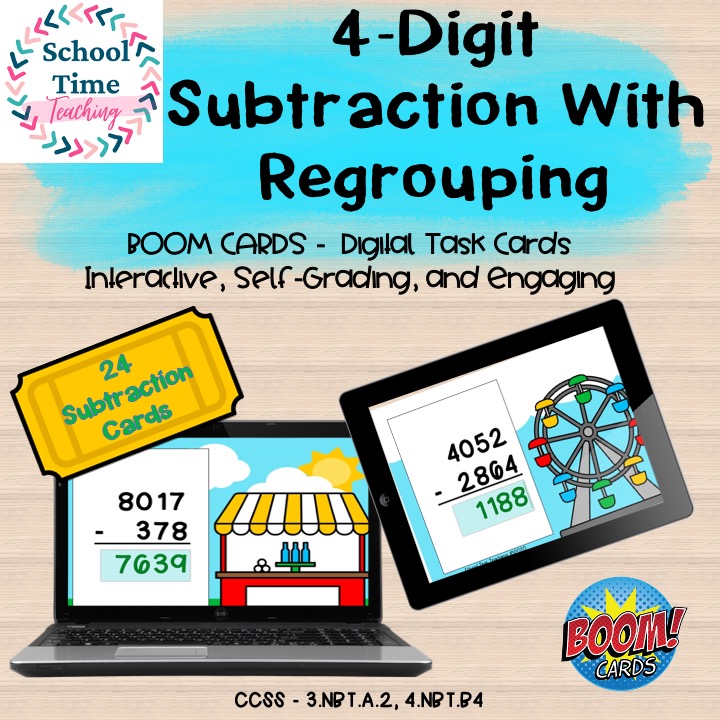 Toys & Games 3-Digit Subtraction with Regrouping Task Cards Learning ...