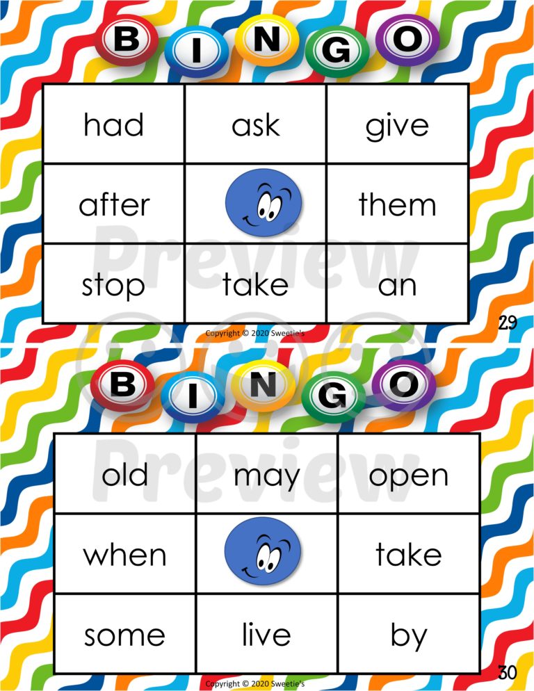 Sight Words Bingo First Grade - Made By Teachers