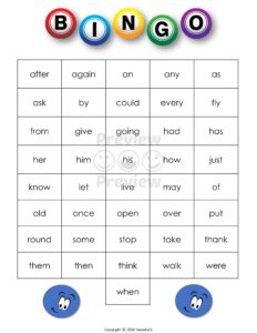 Sight Words Bingo First Grade - Made By Teachers