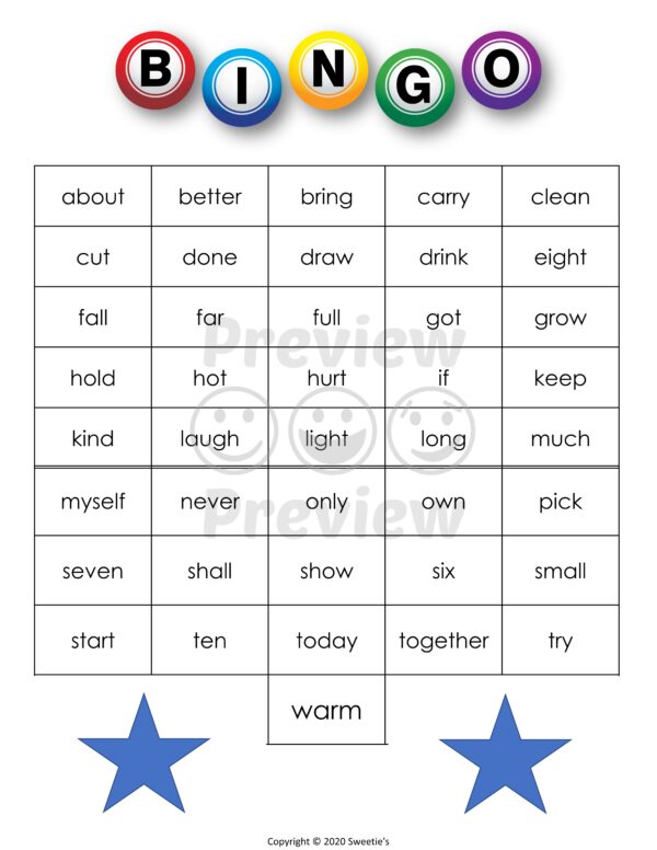 Sight Words Bingo Third Grade | Made By Teachers