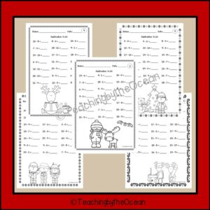 Winter / Christmas Subtraction to 20 Fact Fluency Worksheets - Made By ...