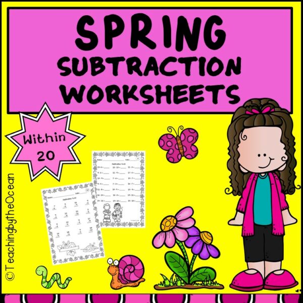 Spring Subtraction to 20 Fact Fluency Worksheets | Made By Teachers