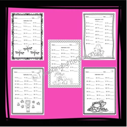 Spring Subtraction to 20 Fact Fluency Worksheets | Made By Teachers