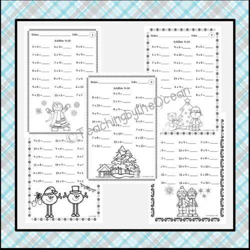 Winter / Christmas Addition to 20 Fact Fluency Worksheets - Made By ...