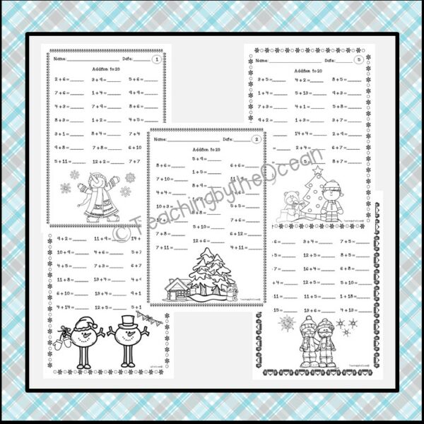 Winter / Christmas Addition to 20 Fact Fluency Worksheets - Made By ...
