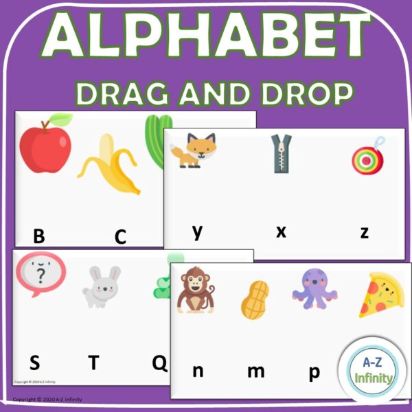 Uppercase and Lowercase Alphabet Drag and Drop Distant Learning | Made ...