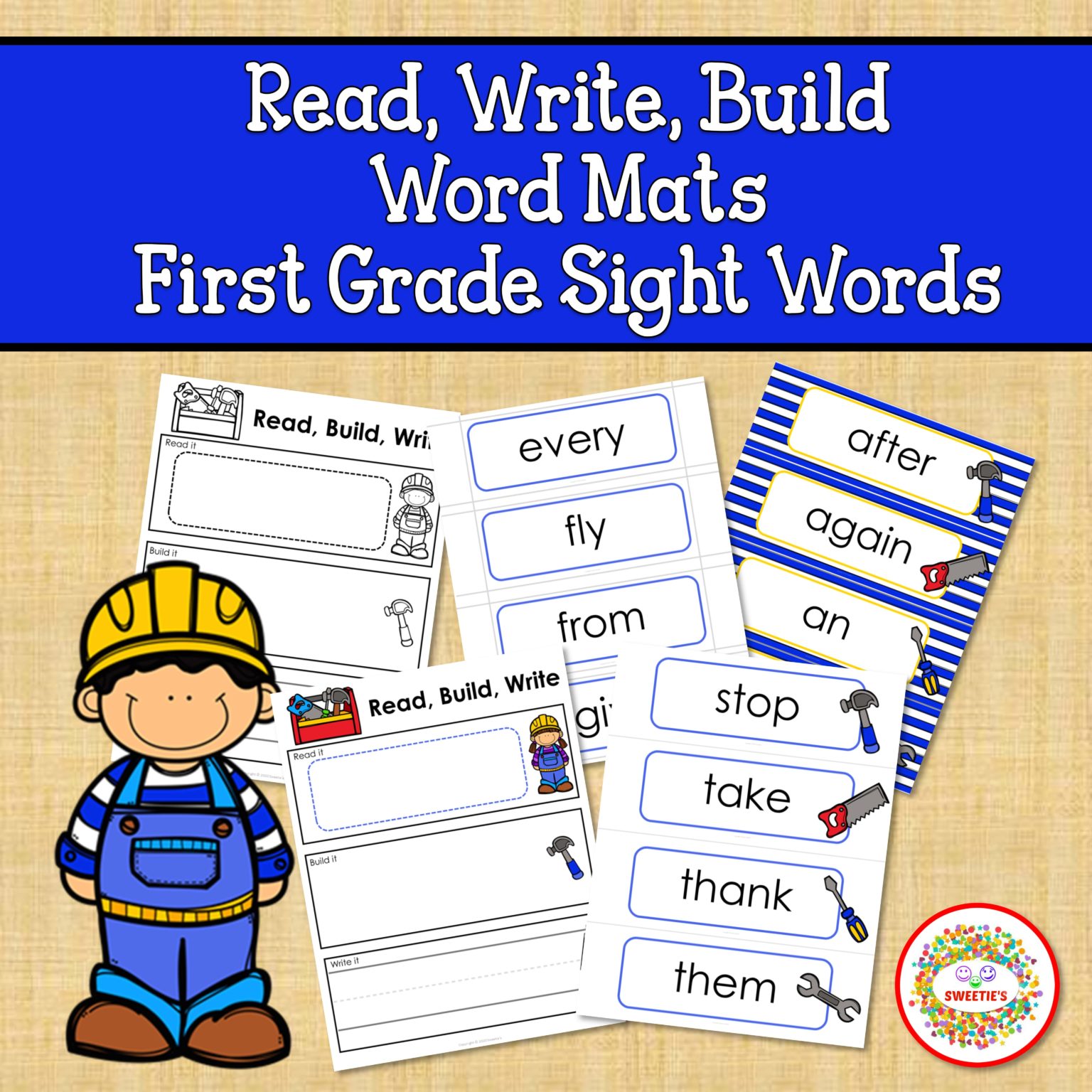 Dolch Kindergarten Read Write Build a Word Worksheets - Made By Teachers