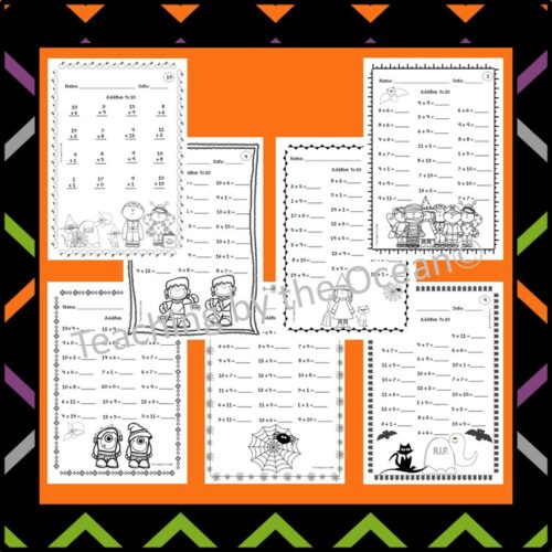 Addition to 20 Fact Fluency Worksheets - Halloween Themed | Made By ...