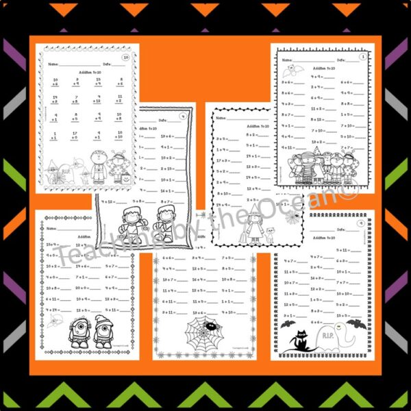 Addition to 20 Fact Fluency Worksheets - Halloween Themed | Made By ...