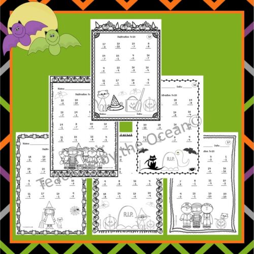 Halloween Subtraction to 20 Fact Fluency Worksheets - Made By Teachers