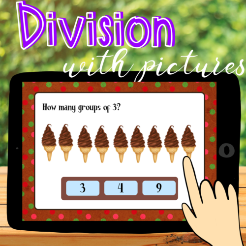 Division Pictures BOOM Cards Distance Learning | Made By Teachers
