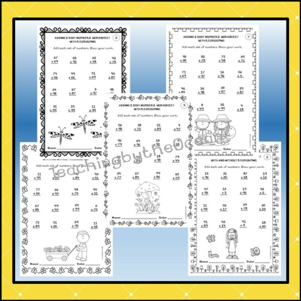 Adding 2 Digit Numbers Worksheets - Spring Themed - Made By Teachers