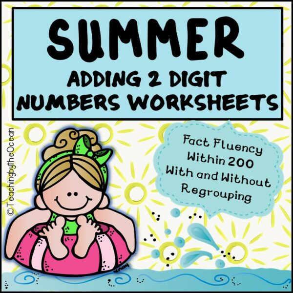 Adding 2 Digit Numbers Worksheets - Summer Themed | Made By Teachers