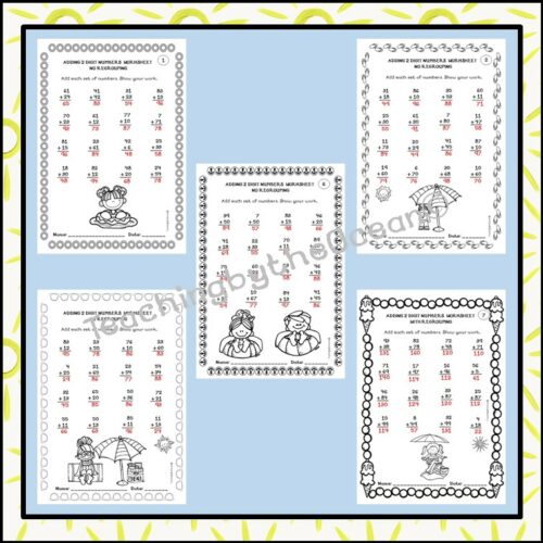 Adding 2 Digit Numbers Worksheets - Summer Themed | Made By Teachers