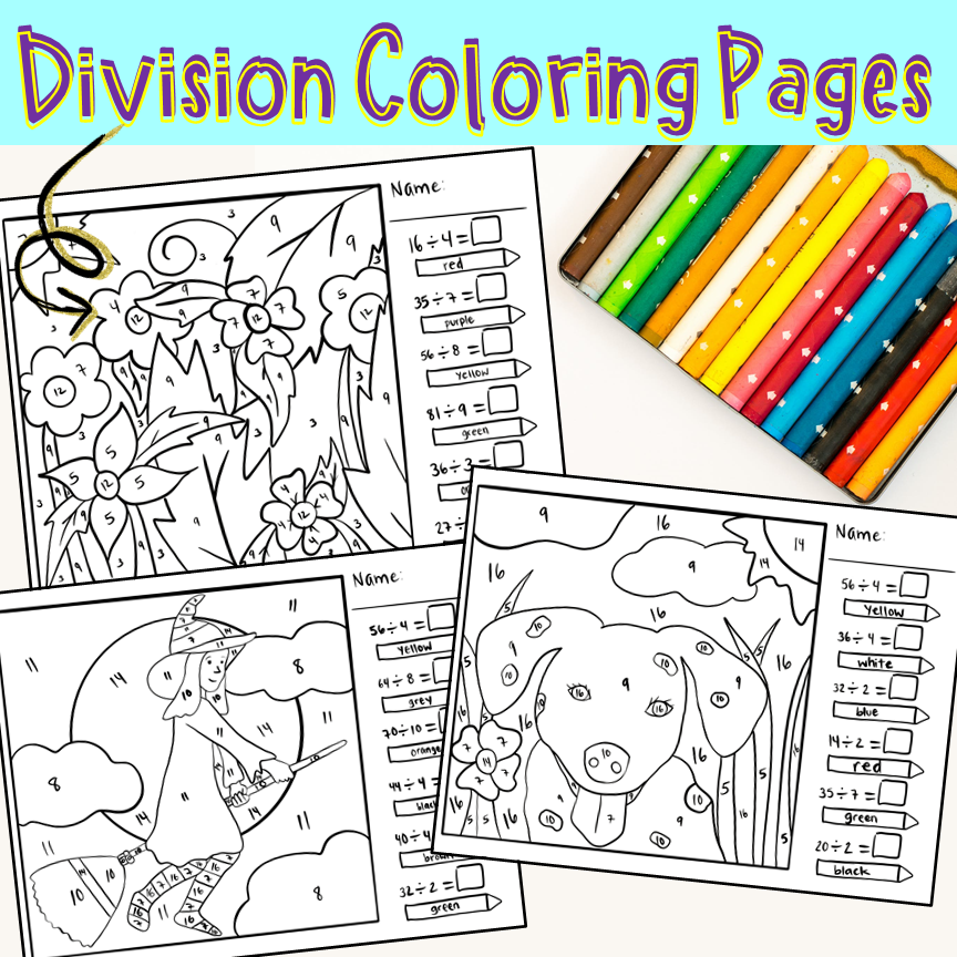 Division Colouring Worksheets