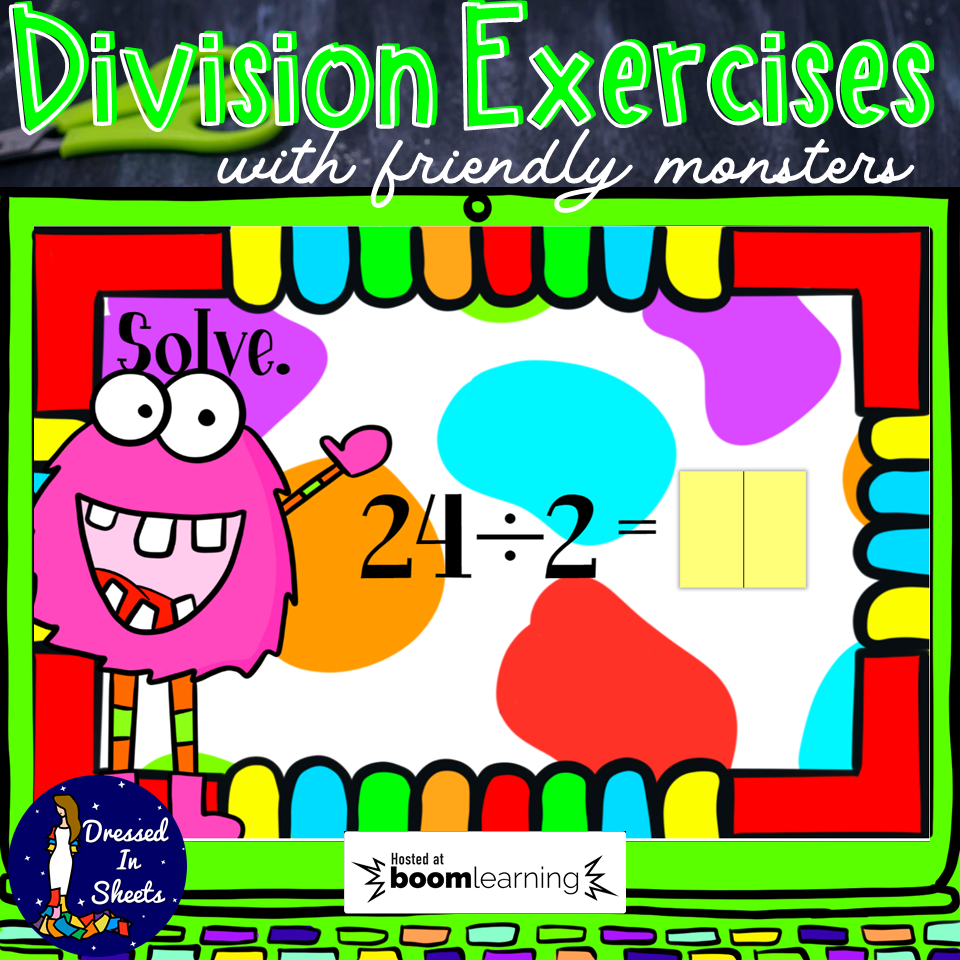 Division Exercises BOOM Cards Distance Learning | Made By Teachers