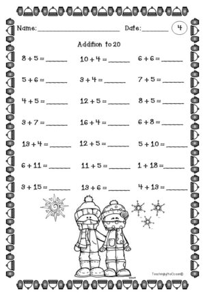 Addition and Subtraction to 20 Fact Fluency - Freebie - Made By Teachers