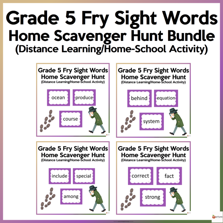 Grade 5 Fry Sight Words Home Scavenger Hunt | Made By Teachers